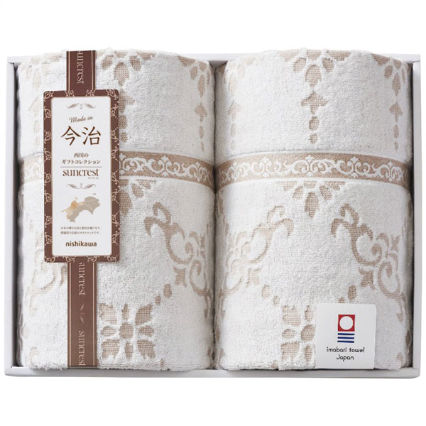 ●タオルの産地今治で作ったタオルケットです。シンプルで品のある柄で、どんなベッドルームにもマッチします。豪華2枚セット。●箱サイズ：44×34×15cm●現品サイズ・内容：140×190cmタオルケット2枚・綿100％・［日本製］●重さ：2...