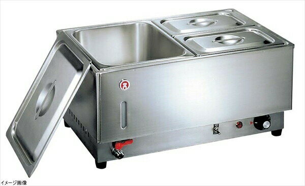 570×365×H270 深さ:150 6.5L×2●温度過昇防止装置付(バイメタル100℃)●水位計付●収容丸ポット×2