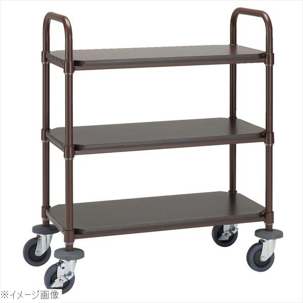 ●キャスター:ゴム車4輪自在(対角ストッパー付)●棚間隔:246●狭い場所でも使える細身で使いやすい、シックな木目調カート。外寸(mm)758×359×H905 キャスター：φ100