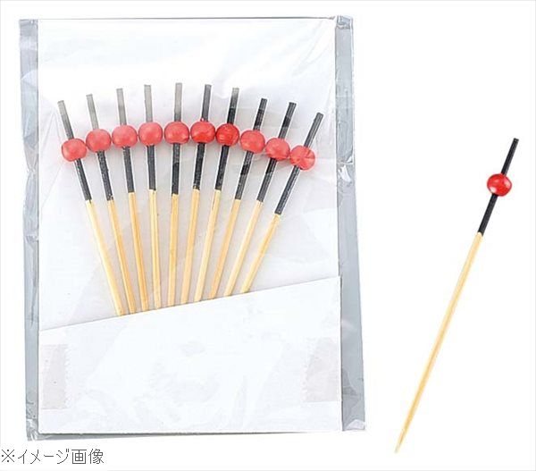 南天をモチーフにした飾り串。難を転ずる縁起の良い、言い伝えがあると言われています。外寸(mm)全長70mm 玉約6mm 串約1.7mm　重量0.5g