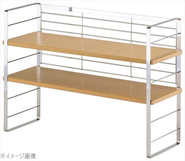 ●出窓スペースを利用して、鍋や調味料などキッチン道具を収納。●バックネット付きで落ち防止。●6段階に高さ調節可能。外寸(mm)外寸：600×203×H43 内寸(mm)棚板：600×190×H15 重量3.5kg