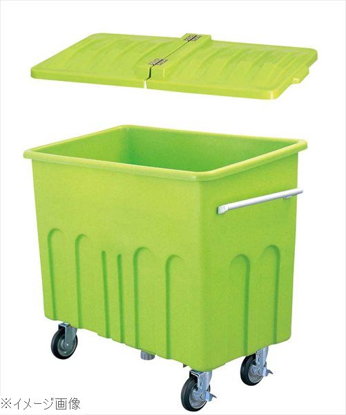 ●45Lゴミ袋13ヶ相当●キャスター:固定×2,自在ストッパー付き×2●排水栓付●2分割したフタを蝶番でつなぎ簡単に開け閉めできます。外寸(mm)1165×665×H1040 キャスター：φ150 600L