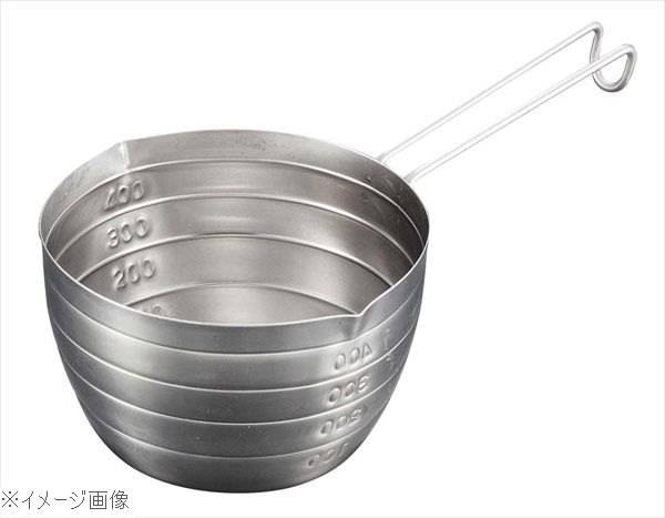 ●目盛表示：100cc毎外寸(mm)φ108×H67 柄長：85 500cc