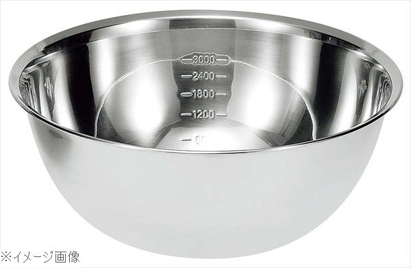 ●中の材料がこぼれにくく、まぜやすい深型タイプ。●便利な目盛付。(400/800/1200/1600)●同じサイズのパンチングボウルと重ねて使えます。外寸(mm)外径：223×H98 重量250g