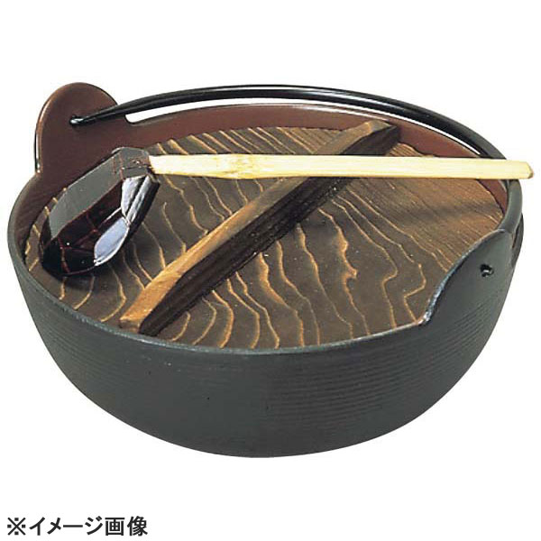 サイズ： φ210 深さ:75 重量(g)：1970 容量(L)：2.1 材質：鉄 内面ホーロー仕上げ 蓋:木●杓子付き●付属品：杓子