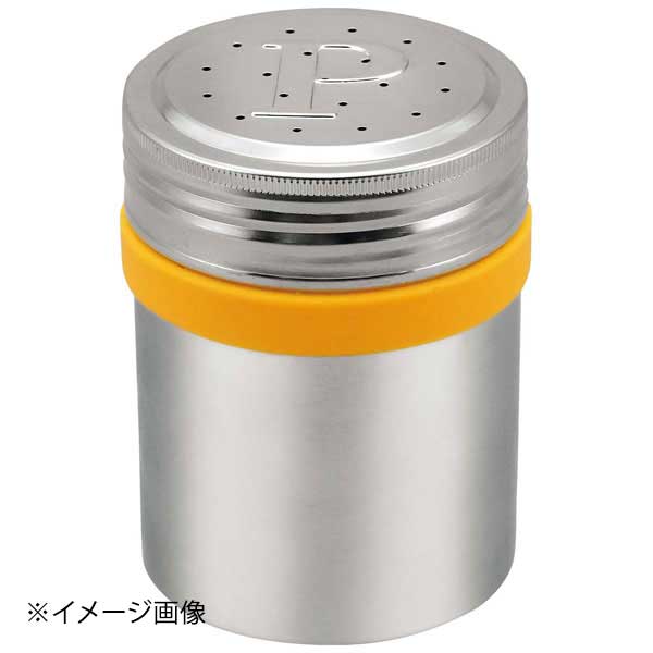 ●どこからみても一目瞭然!調理時の効率化に最適。【外寸】φ72×H96mm【内寸】穴径：1.4mm【容量】280ml【材質】18-8ステンレス、カラーバンド：シリコン製【カラー】イエロー