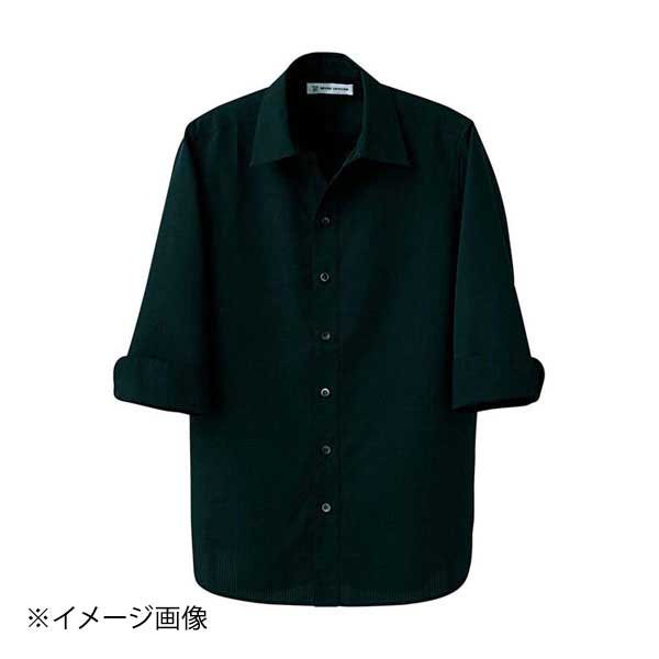 ●シャドーストライプの為無地のように扱えるシャツです。●シルク調で高級感のある生地です。●外寸(mm)：肩巾: 480胸囲:1200 着丈:790 袖丈:450●カラー：ブラック●材質：ポリエステル90％・綿10％●メーカー型番：CH449...