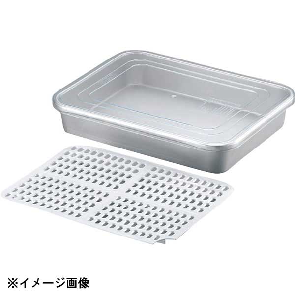 スノコ付きなので多種食材に対応。●サイズ　外寸縦×外寸横×外寸高さ：285×219×H55mm●材質：アルミニウム　アルマイト加工●生産地：日本