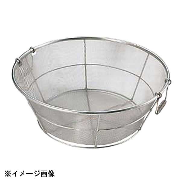 丈夫な18-8ステンレス製。変形しにくい形状。荒目:5メッシュ●サイズ　外径×外寸高さ：φ650×H230mm●材質：18-8ステンレス●生産地：燕三条