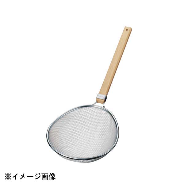 燕三条製丈夫な18-8ステンレス製。●サイズ　外寸 縦×横×柄長：220×190×280mm●材質：網:18-8ステンレス　柄:天然木●生産地：燕三条