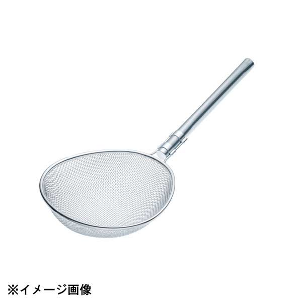 握り易く、滑りにくい縦型楕円形状●サイズ　外寸 縦×横×柄長：255×220×345mm●材質：網:18-8ステンレス　柄:18-8ステンレス●生産地：燕三条