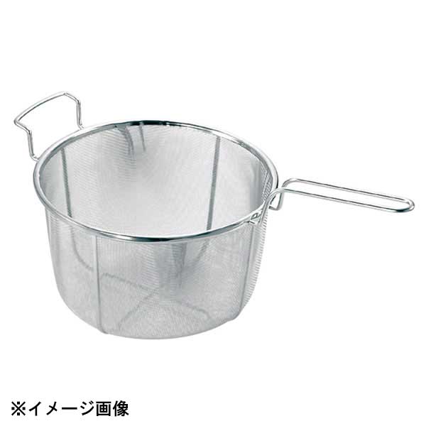 丈夫でお手入れが簡単な18-8ステンレス製。16メッシュ●サイズ　外径×外寸高さ×柄長：φ240×H140×165mm●材質：18-8ステンレス●生産地：燕三条