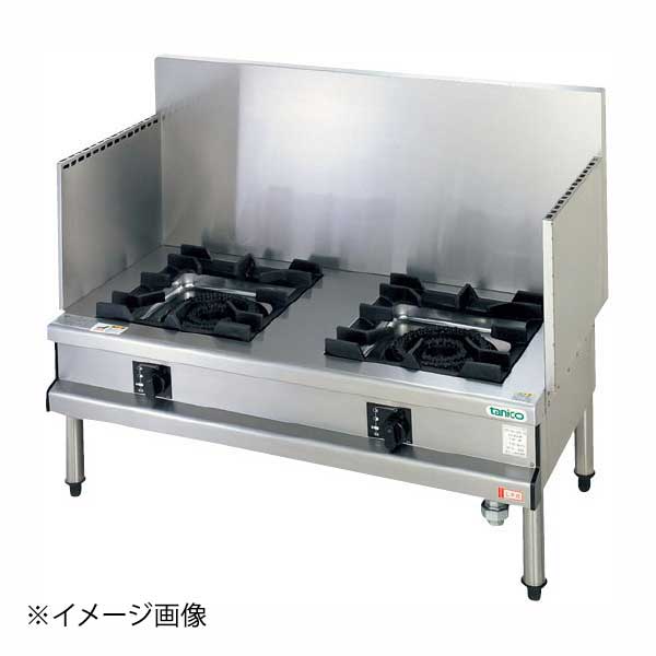 ●サイズ：間口1200mm × 奥行600mm × 高さ450mm ● ガス消費量 13A：34.9kW ● ガス接続口 13A：25A ● トップバーナー数：2 ● 使用最大鍋寸法：510mm ● バックガード高さ：500mm ● サイド...