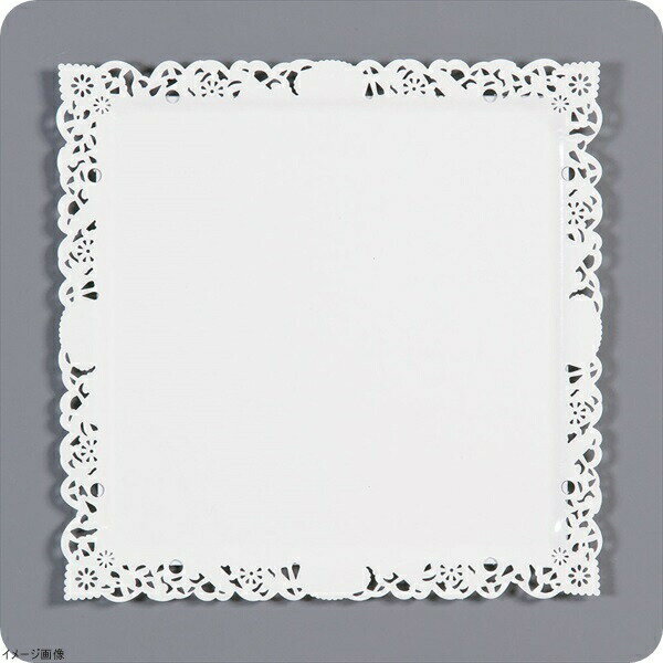 デコラプレートシリーズデコレーションケーキはもちろん、オードブルやデザートの器としてもご利用でき、テーブルを華やかに演出します。材質:紙(表面/耐水耐油加工)カラー白 メーカー品番Y60 外寸(内寸)(mm)224×224(183×183)