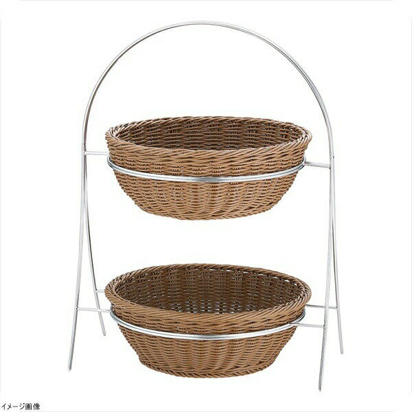 リング内径:285PPラタン製パンバスケット(φ300×H110)2個付幅×高さ(mm)380×550