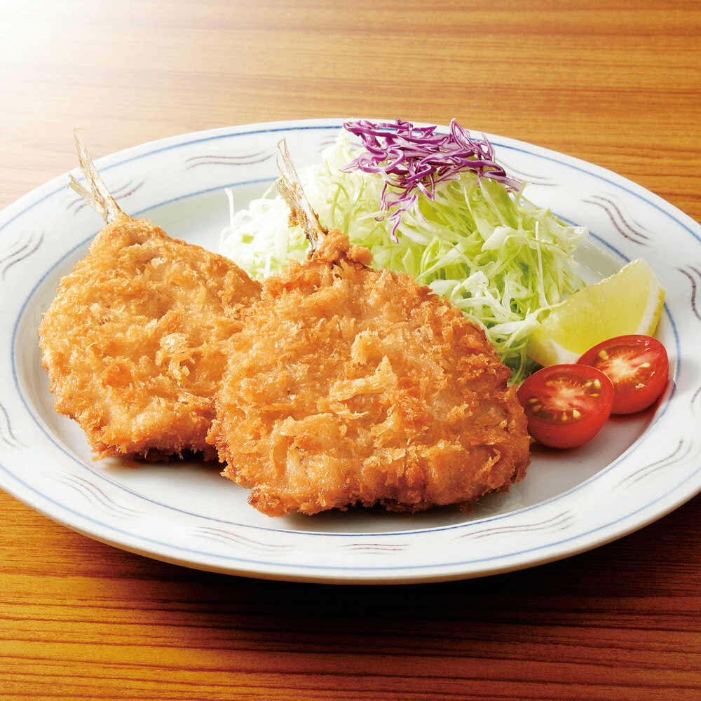 鳥取県境港(さかいみなと)市で水揚げされたあじを使った、サクサクとした食感とふっくら肉厚の魚のおいしさが味わえる、あじフライです。下処理から衣付けは不要で、揚げるだけで簡単にあじフライがお楽しみいただけます。冷めてもサクサク、お弁当にも。3...