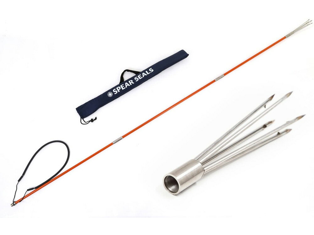 SPEAR SEALS スピアシールズ 4点セット グラスファイバー製 3ピース 205cm 手銛 スピアフィッシング クラスタースピア ポールスピア ヤス ダイビング シュノーケリング　ハンドスピア長さ:約205cm　(70cmグラスファ...