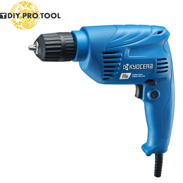 京セラ　電気ドリル　MD-12VR 【仕様】 長さ216×幅60×高さ200mm 穴あけ能力：鉄工：10mm　　木工：13mm チャック能力：0.8〜10mm 回転数：0〜2,100min-1 単相100V・電流2.5A・消費電力240W・...