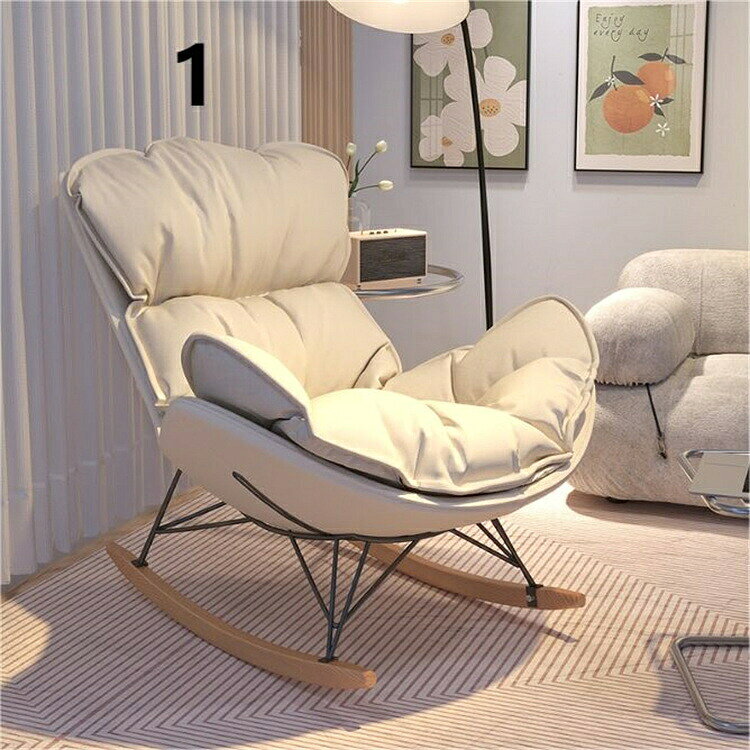 シングルソファー　ロッキングチェア 　リラックス　北欧 　ソフ商品の寸法95cm x 90cm x68 cm 部屋タイプパティオガーデン, リビングルーム, 寝室 色 グレー、千鳥格、オレンジ、ピンク、グリーン、イエロー、ベージュ＊ブラウン...