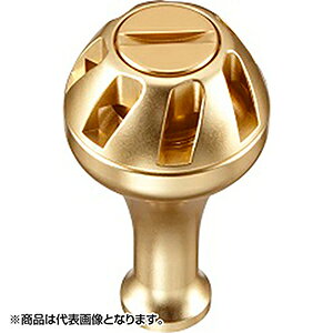 巻きやすく抜けにくい新形状のアルミマシンカットハンドルノブ★仕様・規格・寸法★品名：ゴールド・ゴールド標準自重（g）：14付属品：取扱説明書、ワッシャー×2、工具×1
