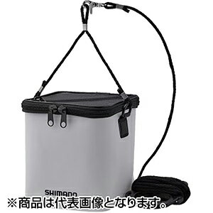 塩ガミしにくいファスナーのメッシュフタ付。魚も入れられる水汲みバッカン★仕様・規格・寸法★サイズ：21cm重量(kg)：0.6本体寸(cm)：21×21×23