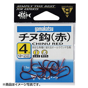 もっともオーソドックスな鈎で、磯の万能鈎として定評がありますチヌはもちろんマダイやグレ、イサキ狙いにと多彩な魚種に。★仕様・規格・寸法★号数：4入数：12