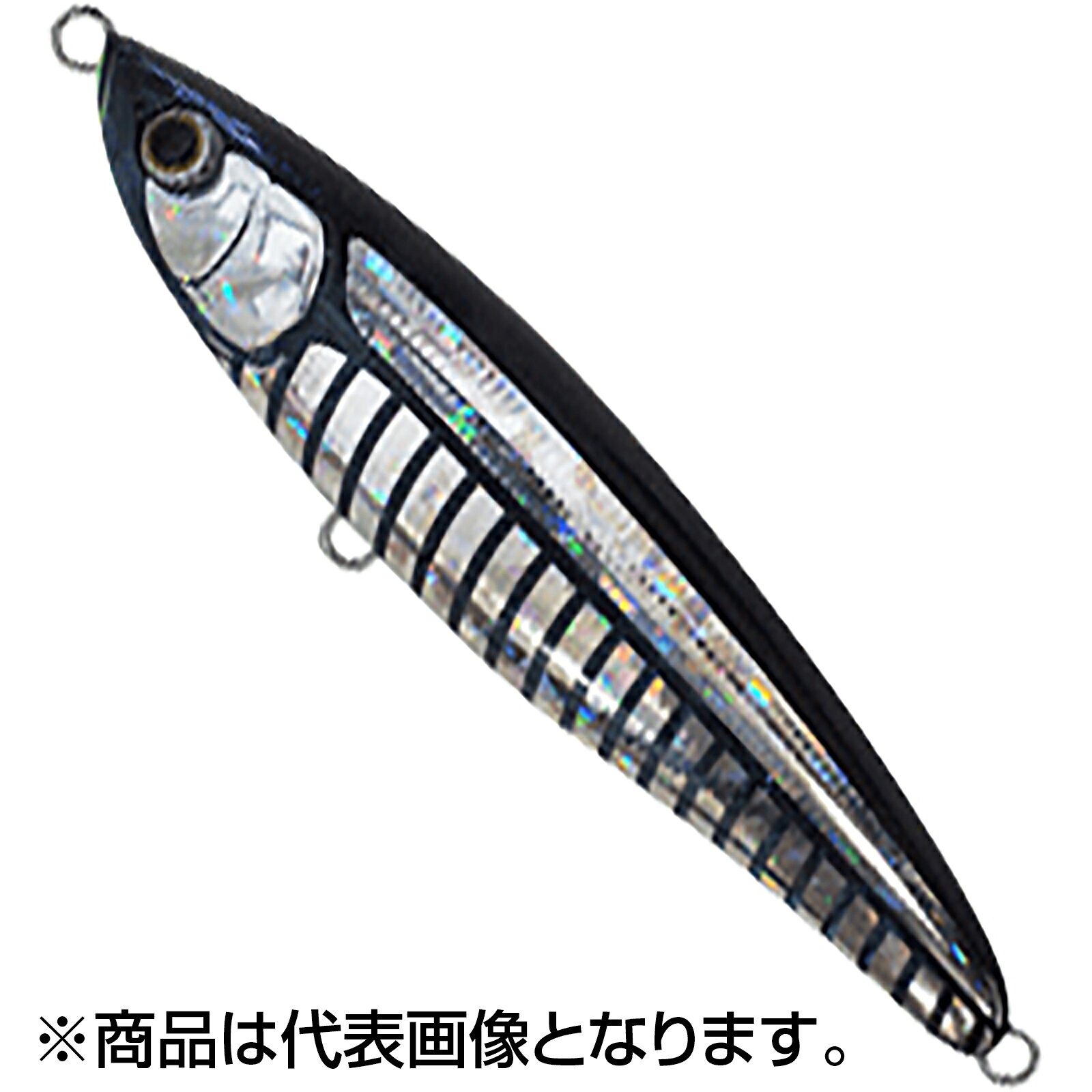 ウッドとプラスチック素材の長所を融合したダイビングペンシル★仕様・規格・寸法★全長：180mm重量：80gタイプ：フローティング潜行水深：0cmフックサイズ：フックレス ※#2/0~3/0推奨リングサイズ：ファイターズリングダエン#8