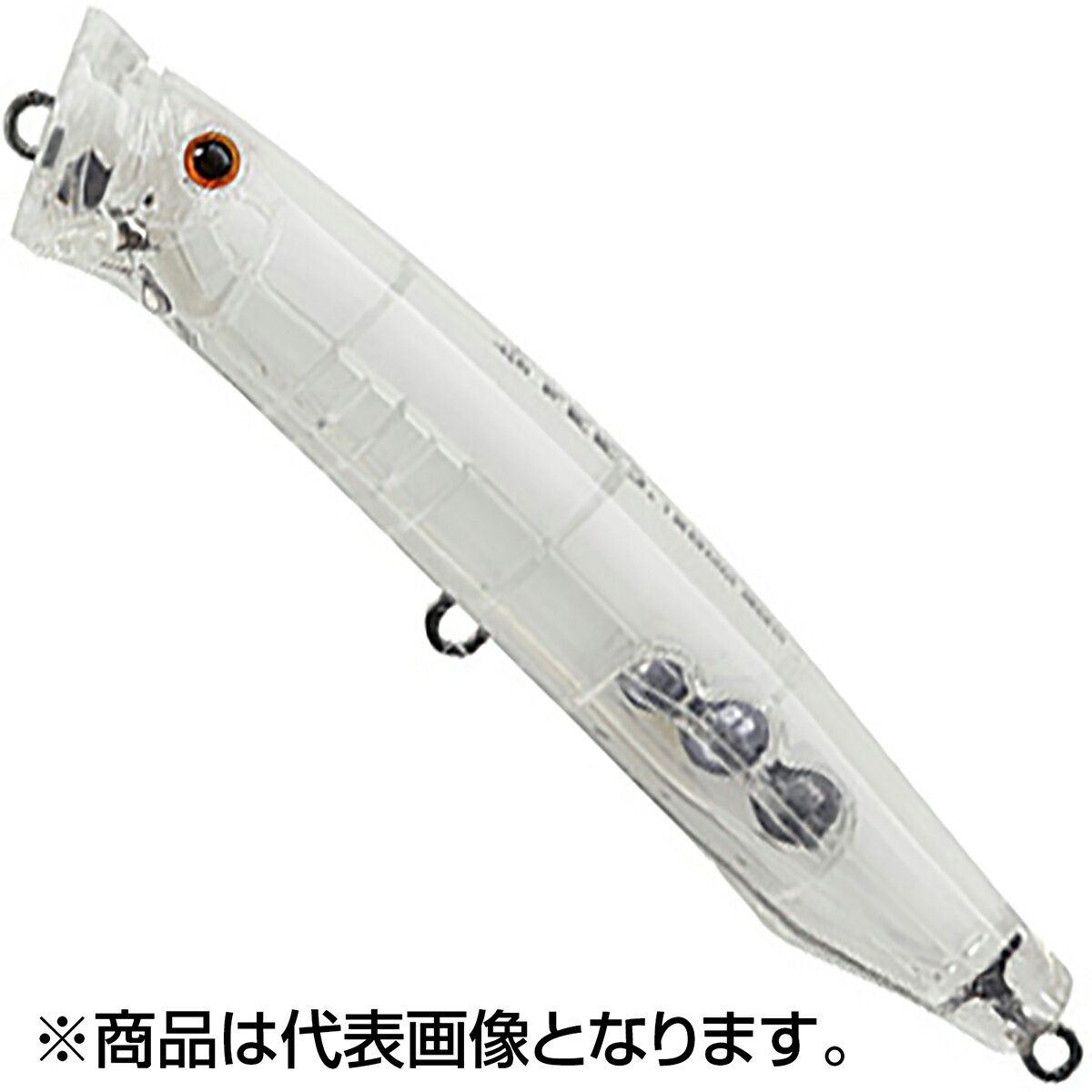 水面下、泡をまとってウォブリング。主なターゲットは、ヒラマサをはじめとするオフショアの青物。連続したショートジャークで、水面直下を、泡をまとってウォブリングで泳ぎます。テール部分 にウェイトを集中させ、浮き姿勢はほぼ垂直。連続ジャーク後の僅...