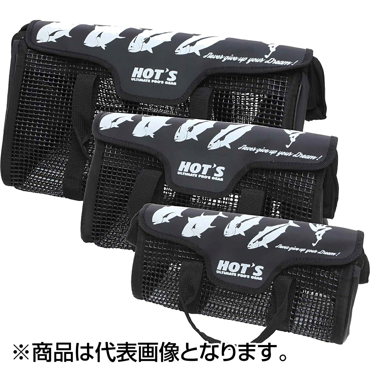 前面・背面・底面の三面がメッシュ素材なので使用後にルアーを入れたまま丸洗いできるPVC製のルアーメッシュバッグです。 3サイズ展開なのでショート・スロージグからロングジグやビッグプラグにも対応します。蓋の上部にはターゲットであるGT、マグロ...
