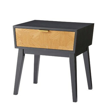 【メーカー直送のため、北海道、沖縄離島へのお届けは出来ません。】 印象的なデザイン サイドテーブルとしても ツートンカラーが印象的なナイトテーブルです。引出し1杯付きで収納力もあります。 個性的なフォルムはお部屋のアクセントに。本体のブラッ...