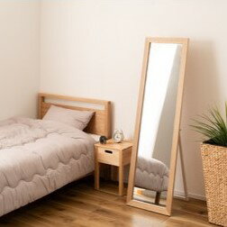 【メーカー直送のため北海道、沖縄、離島へのお届けはできません。】 ・スタンドミラー【ナチュラル】の単品販売です。 ・商品画像12(寸法画像)は別カラーの写真です。ご注意ください。 ・画面上のカラーは実物と異なる場合がございます。 ・商品画像...