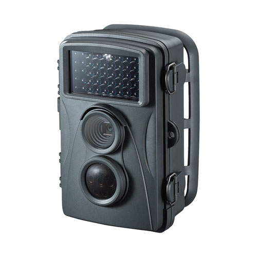 特長 防犯や野生動物観察に適したセンサー内蔵カメラです。 温度変化を感知して最大20m先の動体を捉え撮影します。 約15m先まで照らす事のできる赤外線LEDを44灯内蔵しています。 夜間光らない940nmの赤外線LEDを採用しています。 乾...