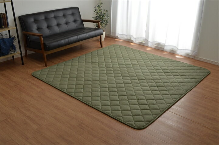 【メーカー直送のため北海道、沖縄、離島へのお届けはできません。】 ※商品画像はサイズ違いの写真です。 ・ラグ【デニム調カーキ/190×290cm(4畳)/長方形】の単品販売です。 ・【デニム調カーキ】のカラーは商品画像1～3をご参照ください...