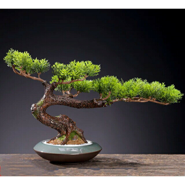 商品説明葉の材質：エコプラスチック+セラミック幹の材質：自然木（特殊加工）鉢の材質：陶器製外寸サイズ:幅27 x 奥行き16 x 高さ22（cm)※天然素材を使用し、ハンドメイドで作成した商品になりますので、そのため製作時期によって若干画像...