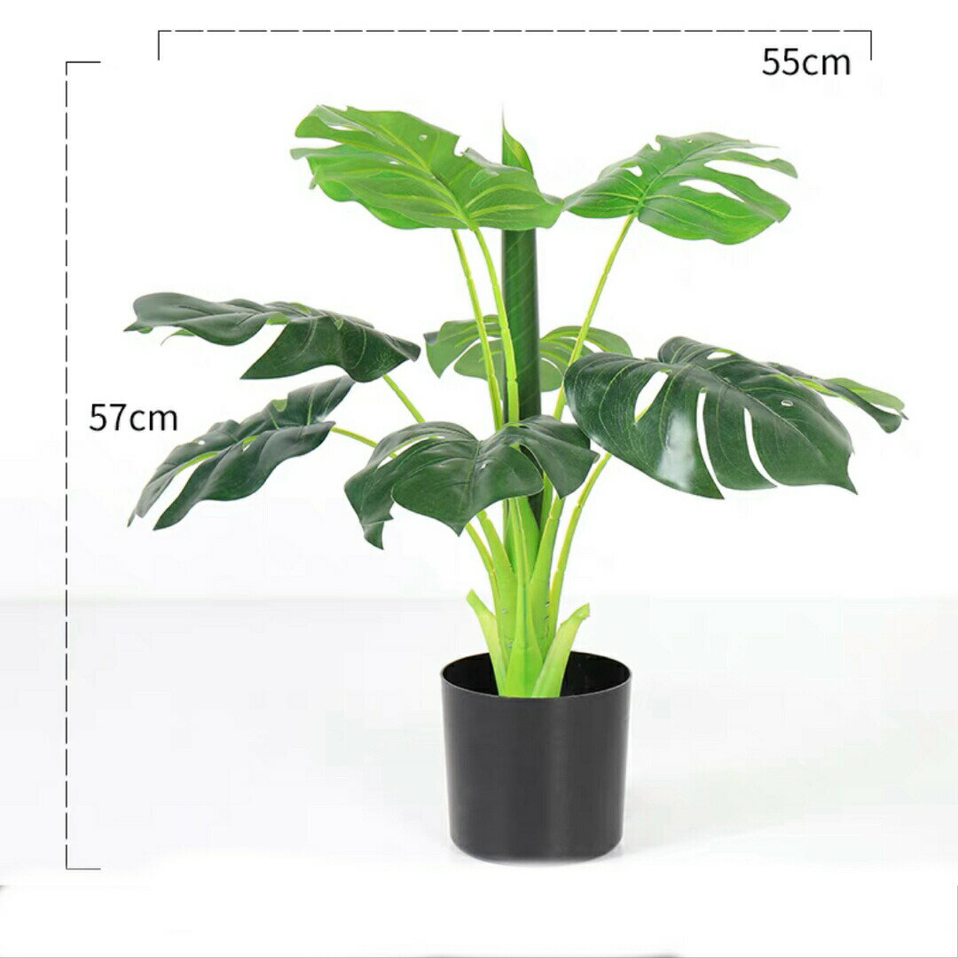 商品説明状態：新品未使用本体サイズ：幅55cm 高さ57cm材質：ポリ塩化ビニル 合成樹脂【お手入れ簡単】フェイクグリーンのため、水入れなどの手間がかかりません。水や土を使わないので、虫が寄り付く心配も不要。忙しい方と初心者の方に最適です。...