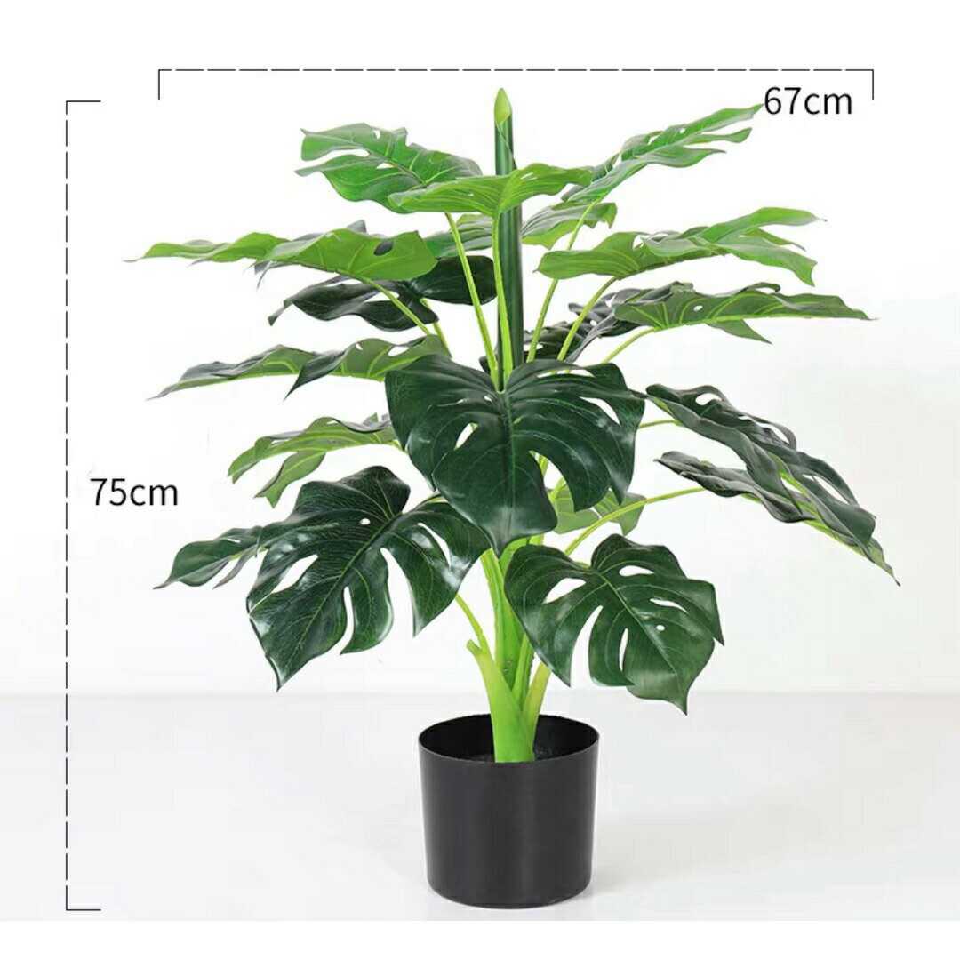 商品説明状態：新品未使用本体サイズ：幅67cm x高さ75cm材質：ポリ塩化ビニル 合成樹脂【お手入れ簡単】フェイクグリーンのため、水入れなどの手間がかかりません。水や土を使わないので、虫が寄り付く心配も不要。忙しい方と初心者の方に最適です...