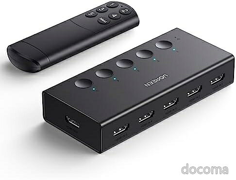 商品の特徴・【5台までのHDMI機器を接続可能】HDMI機器5台の映像・音声を1台のモニターやプロジェクターなどに簡単に切り替え出力でき、HDMI端子を差し替える手間がかからず、スムーズに機器を切り替えられます。このHDMI切替器は、テレビ...