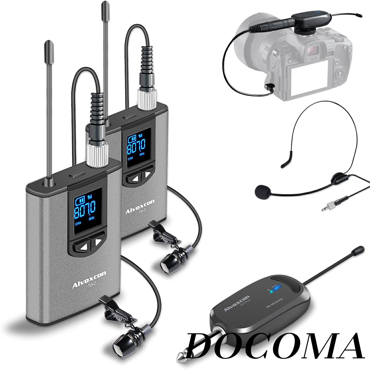 【UHF無線伝送技術のワイヤレスマイク】：従来の2.4G無線技術と比較して、UHF無線伝送技術は、独立して周波数帯域を使用し、干渉が少なく、信号のダイナミックレンジが広く、同時に、スプリアスの干渉をよりよく回避することができ、送信オーディオ...