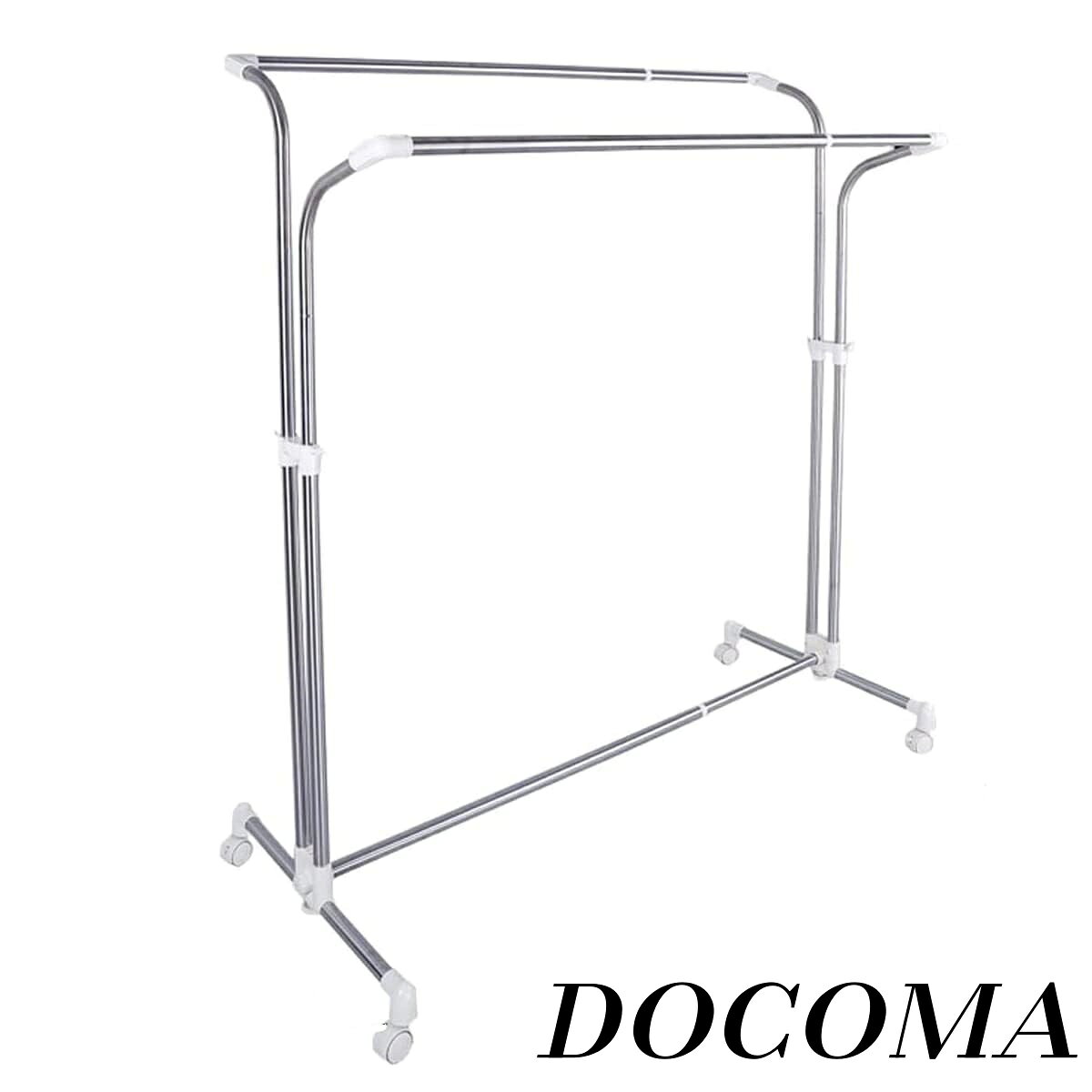 商品サイズ使用時(約cm):幅100~176×奥行59×高さ約113~175重量:約5.5kg材質:ステンレス巻きスチールパイプ、ポリプロピレン、ABS樹脂耐荷重：約35~50kg （伸縮する長さで変わります）容量(目安):洗濯物3〜5人分...