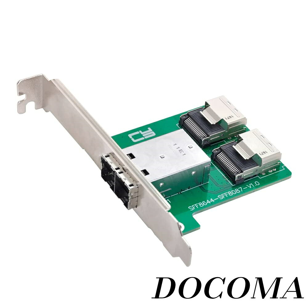 2ポート SFF-8087 → SFF-8644 アダプター フルPCIeスロットプロファイルマウントブラケット付き外部 8644 → 内部 8087 アダプターは、ホスト側とデバイス側の両方で動作します。外部 SFF-8644 ホストコネ...