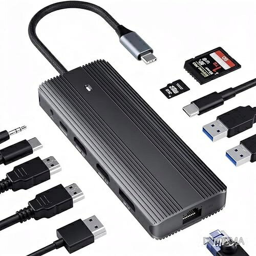 商品の特徴・?【11-in-1 USB C ドッキング ステーション】複数のディスプレイ用のドック ステーション 2 HDMI、デュアル 4K HDMI、1 DP ディスプレイ、2 USB 3.0 ポート、USB C データ転送ポート (最...