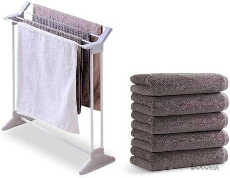 商品の特徴・商品サイズ(cm):幅約75×奥行約27×高さ約85・重量(kg):約1.18・材質:ポリプロピレン、塩ビ被覆鋼管・ふんわりとしたボリューム感と、優れた吸水性を兼ね備えたタオル・厳選されたコットン素材を使用、やさしく包み込むよう...