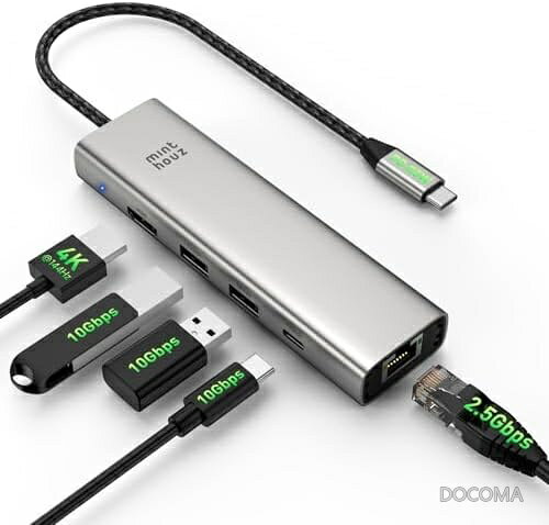 商品の特徴・【?6-in-1 USB Cハブ LANアダプター】：6 in 1 USB Cハブ LANアダプターは、1 * HDMIポートを備え、4K@144Hzビデオ拡張出力をサポートします。PD 100W高速充電、2500Mbps有線L...