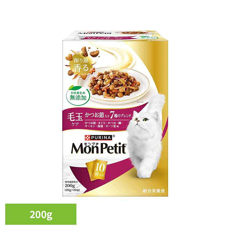 厳選したかつお節、まぐろ、かつお、鯛、サーモン、海藻、オーツ麦の7種の美味しさをブレンド。天然の食物繊維を配合し、体内の毛玉を自然に排出するように配慮。合成着色料無添加。※リニューアルに伴い、パッケージ・内容等予告なく変更する場合がございま...