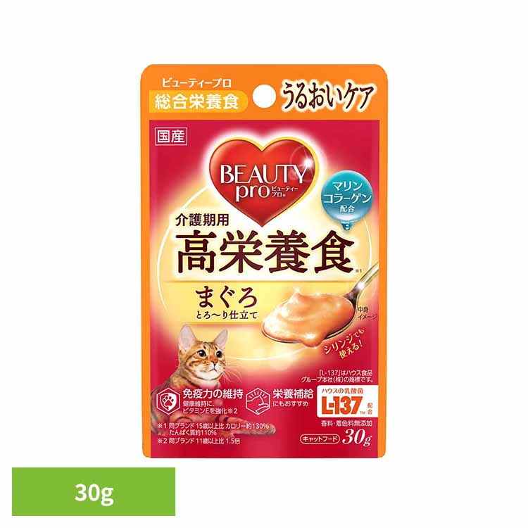 カラダに水分と栄養を届けてうるおいケア。 カロリー・タンパク値調整。 総合栄養食。 介護期用。 ●商品サイズ（cm） 幅約8.5×奥行約1.5×高さ約13.5 ●内容量 30g ●規格 【使用方法・給与方法】本製品のみ、もしくはドライフード...