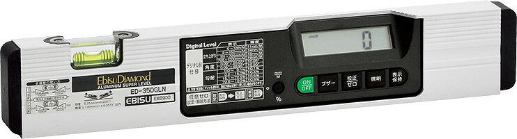 ■寸法：幅31×長さ350×高さ60.5■本体重量：503g■本体カラー：シルバー■材質：アルミ合金押出材硬化処理■ブザー音で水平、垂直をキャッチ！■バックライト付き■デジタル自動表示機能■自動反転表示機能■任意ゼロの設定・解除