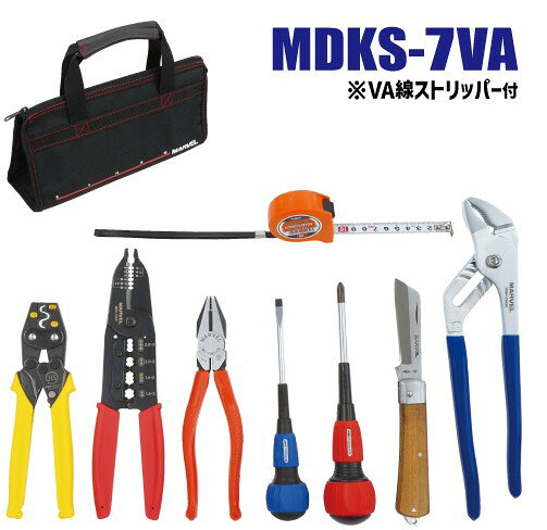 ■セット内容 ・MH-7S　圧着工具 ・MVA-1620　VA線ストリッパー ・+2-100　プラスドライバー ・-5.5-100　マイナスドライバー ・MWP-250N　ウォーターポンププライヤー ・MC-1050-175　ペンチ ・ME...