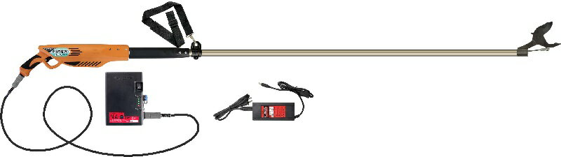 商品特徴 ・操作が簡単です。枝木を刃部に挟み込み、トリガー(スイッチ)を引くだけで40mmまでの太枝を切断可能。 ・電源はバッテリー(Li-Ion　14.4V)を腰に付けて使用します。 本体重量が軽く長時間の作業が可能です。 ・トリガー(ス...