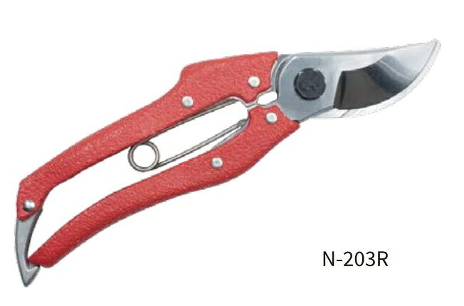 品番 N-203R 品名 プロ200剪定鋏200(赤柄) 全長 200mm 刃長 60mm 重量 約195g ●ハードクロムメッキ仕様 刃はヤニやサビに強いハードクロムメッキを採用。 表面強度に優れ、汚れの落としやすさも魅力です。 ●鏡面仕...
