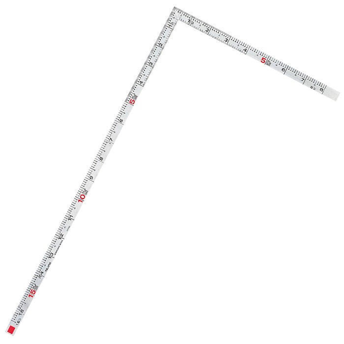 等厚曲尺 尺6寸50cm KA-S6M【 用途 】建築用曲尺【 機能 】コーナー部が、厚くないのでけがきがしやすい大きく鮮明な目盛数字採用ですTIG溶接により強度がアップしました【 仕様 】目盛仕様：表　尺相当目盛1段尺6寸目盛仕様：裏　セ...